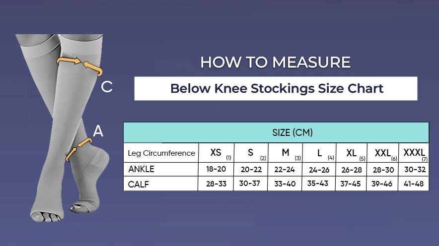 Vein Care Compression Stocking for Varicose Vein & DVT - Below Knee ...